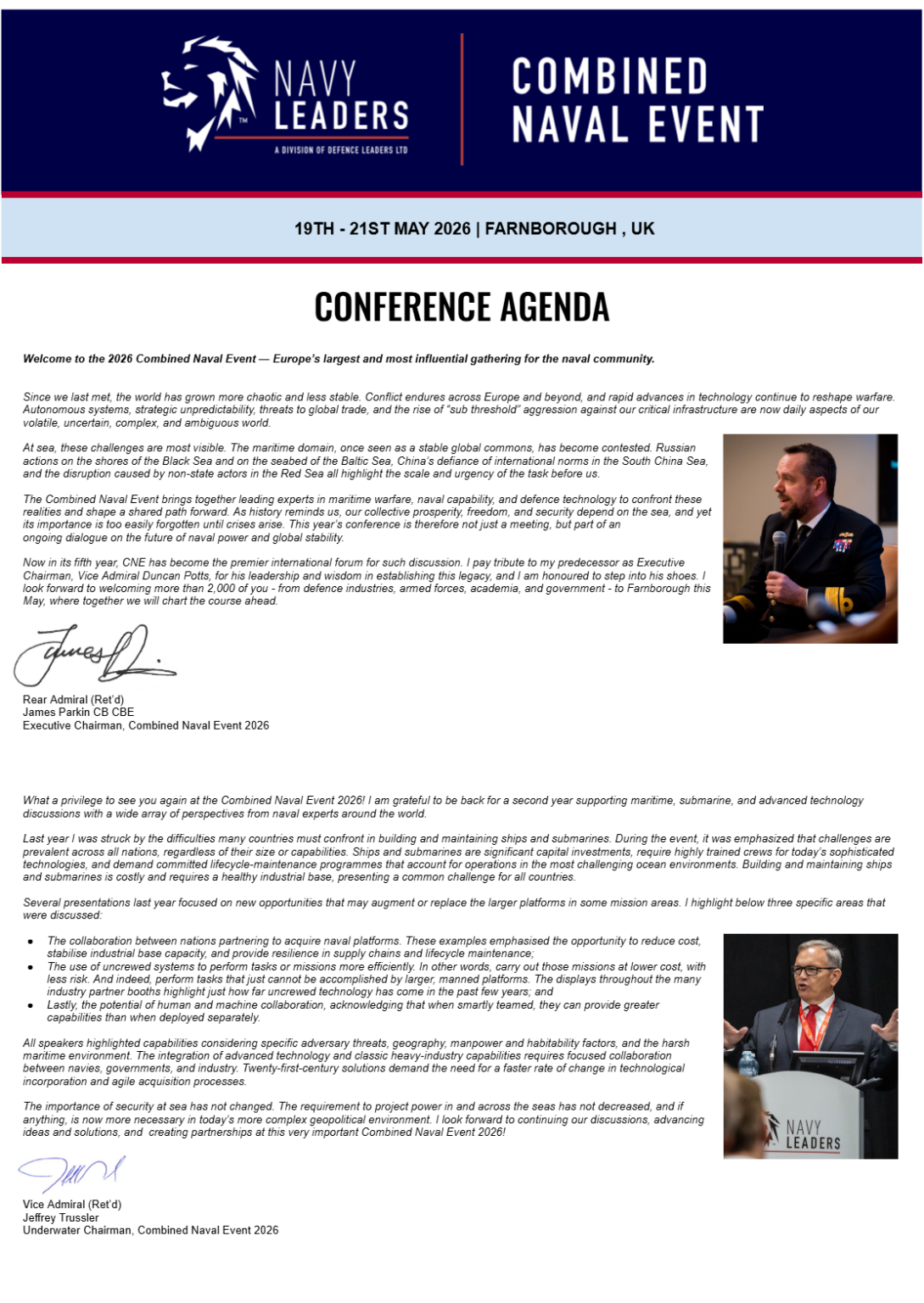 Combined Naval Event Overview - Navy Leaders